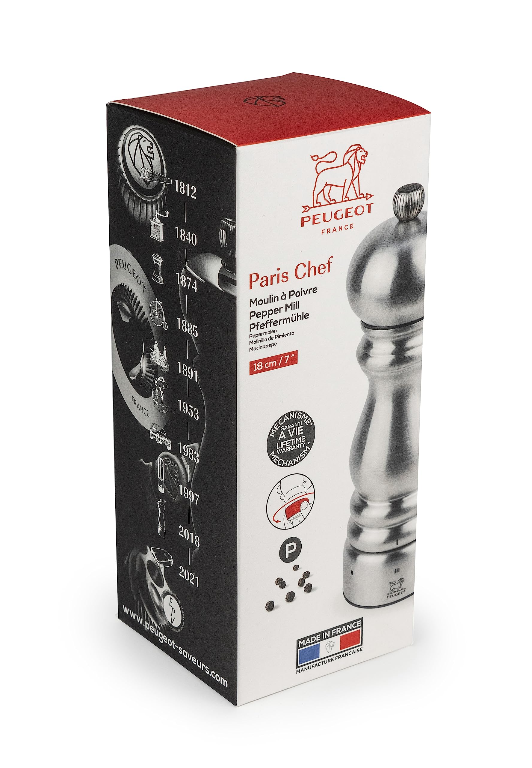 "Peugeot Paris Chef u'Select Stainless Steel 18cm - 7"" Pepper Mill" (32470)