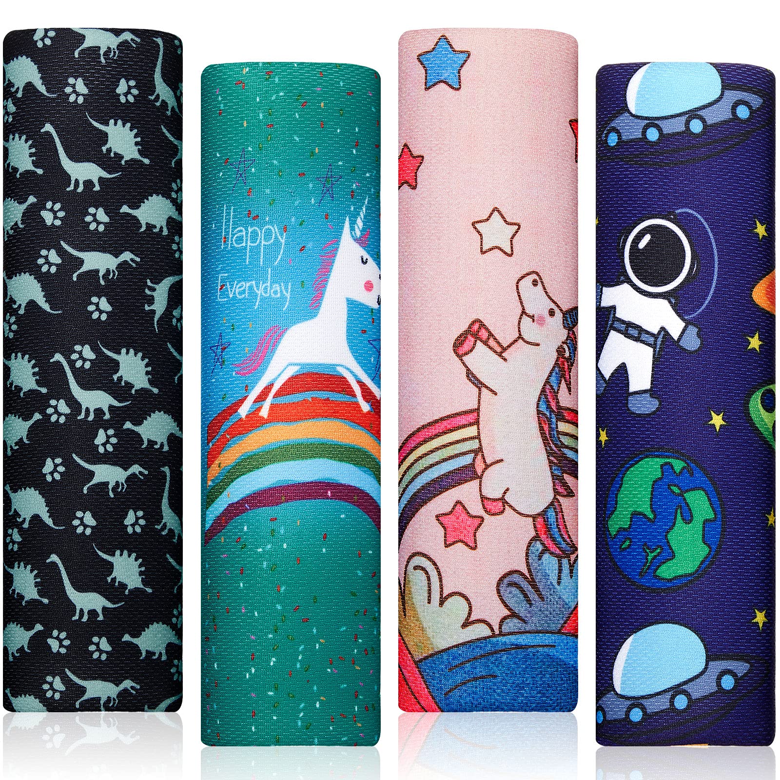 Drydiet 4 Pieces Kids Car Seat Belt Covers Car Seat Shoulder Pads Soft Car Seat Straps Covers Seatbelt Pillow for Baby Kids Seatbelt Cushion for Girls and Boys