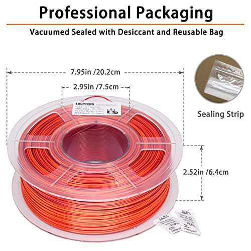 (2 Items) 1kg Silk Gold Shiny Red Black & 1kg Silk Gold Shiny Red PLA Filament, 3D Printer Filament, PLA Filament 1.75mm +/- 0.02mm