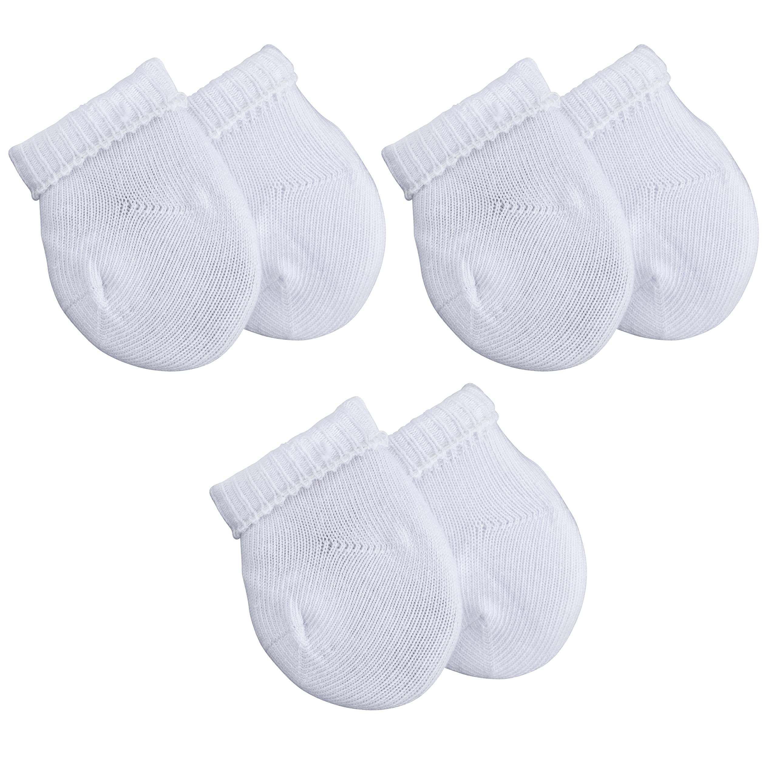 Unconditional Mom 3 Pairs of Newborn Socks - Adjustable Infant Socks with Velcro - Baby Socks 0-3 Months - White Cotton Organic Preemie Socks for Baby Boy and Girl