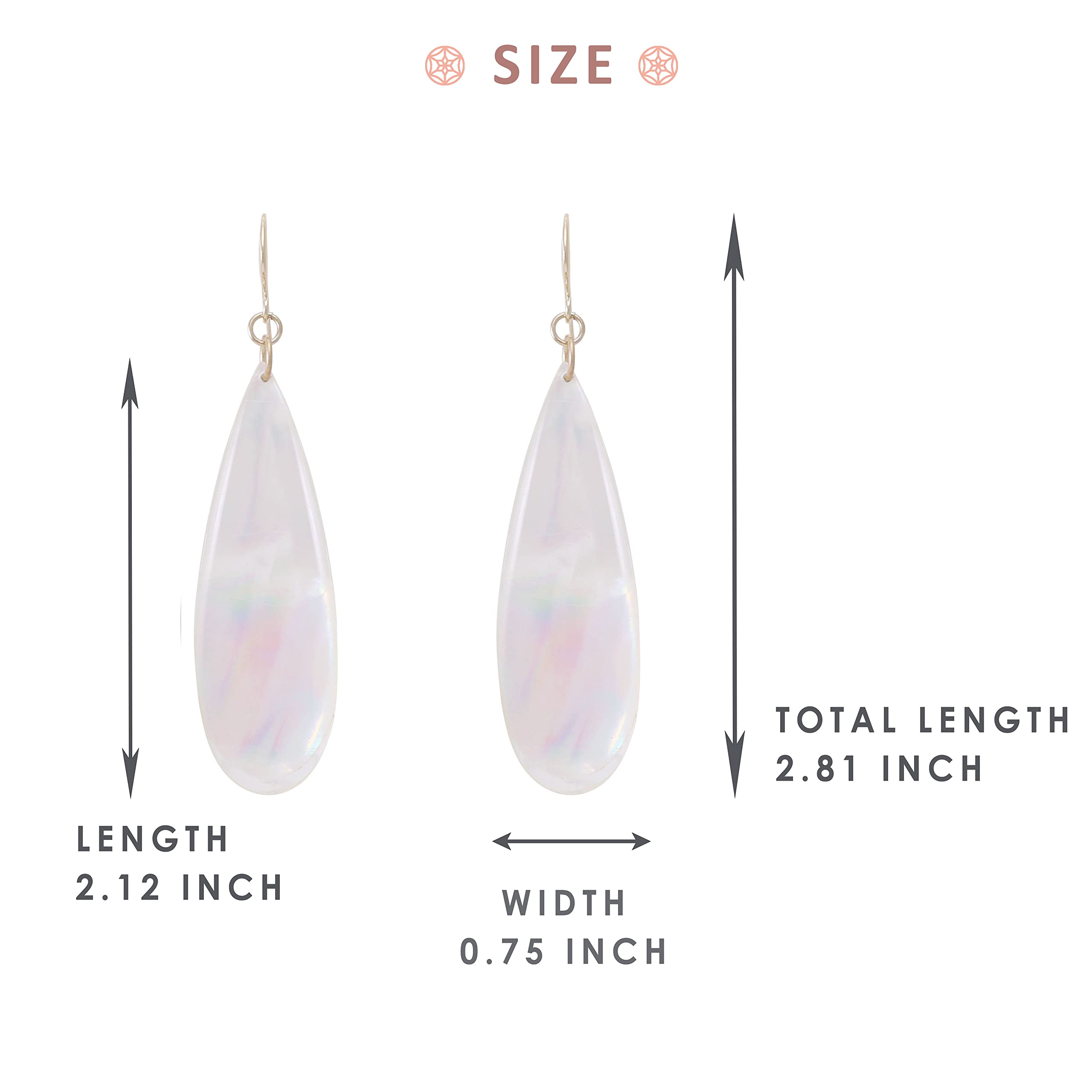 " Tears of Mermaids " Iridescent Long Teardrop Statement Dangle Drop Earrings for Women