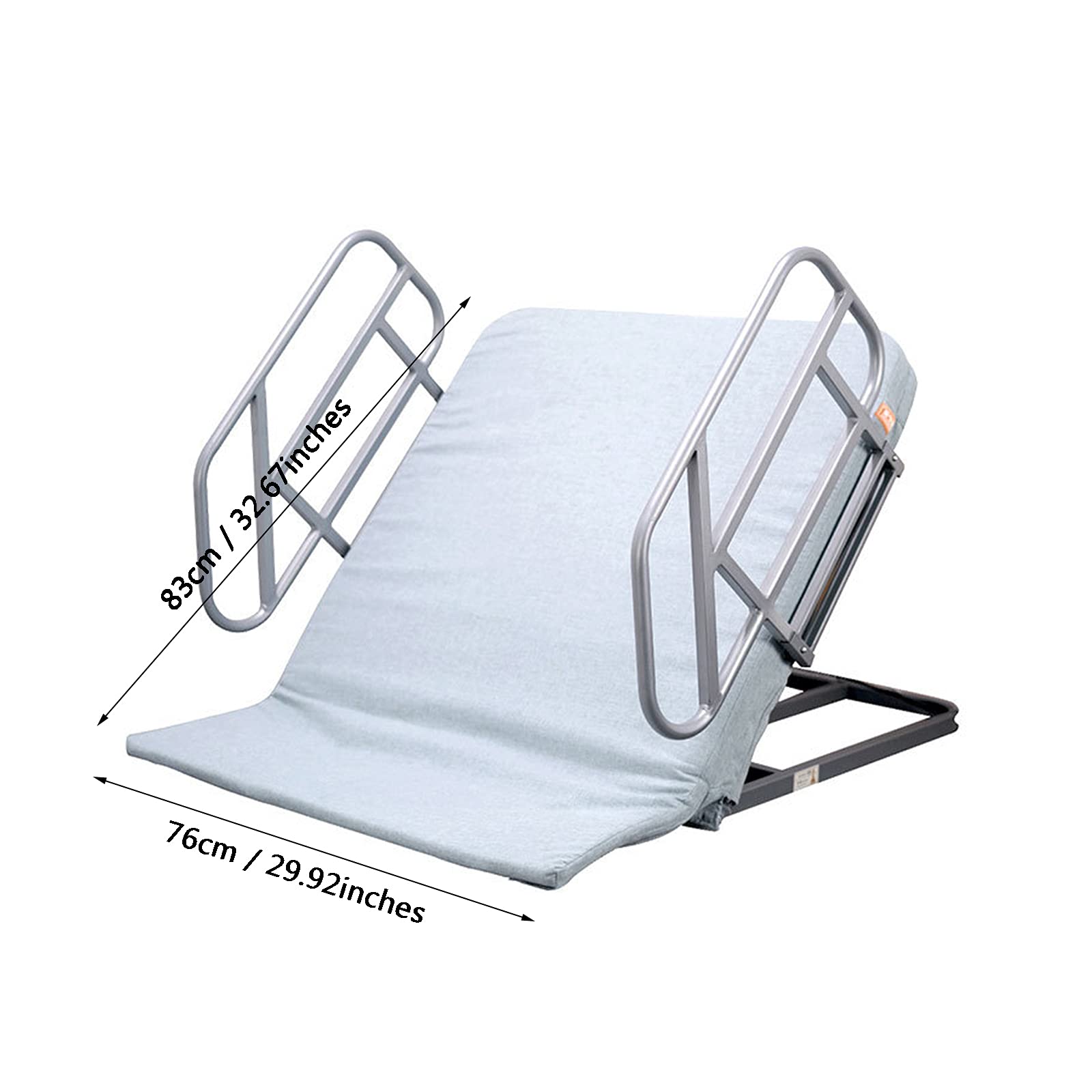 WLL-DP Portable Electric Bed Backrest, Adjustable Sit-Up Back Rest with Guardrail, Fits Standard Hospital Bed, Family Nursing Home Rehabilitation Center Nursing,Blue