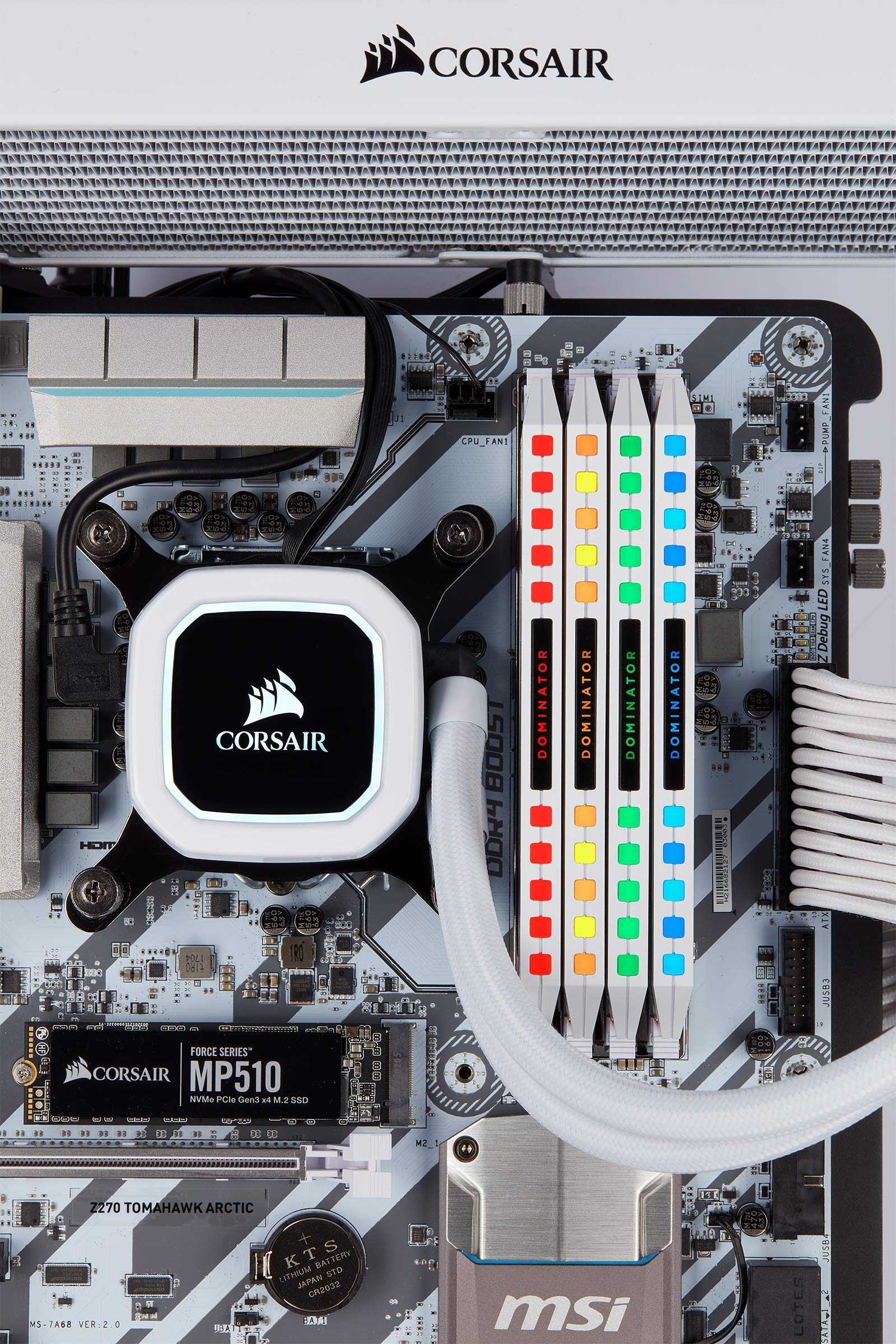 Corsair Dominator Platinum RGB 64GB (4x16GB) DDR4 3200MHz C16 Desktop Memory (12 Ultra-Bright CAPELLIX RGB LEDs, Patented Dual-Channel DHX Cooling Technology, Intel XMP 2.0 Support) White