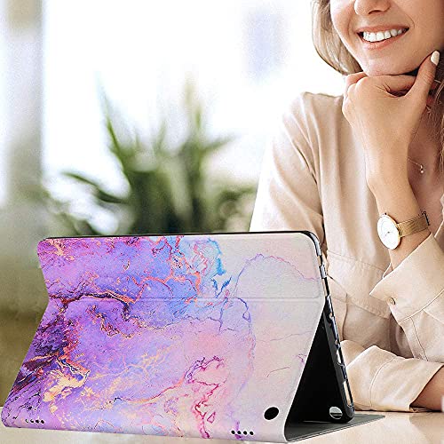 Pudazvi Case for Amazon Kindle Fire HD 10 & 10 Plus Tablet(Fit for 10.1" 13th/11th Generation 2023/2021 Release),Ultra Slim Multi-Angle Viewing Auto Wake/Sleep,Marble Purple