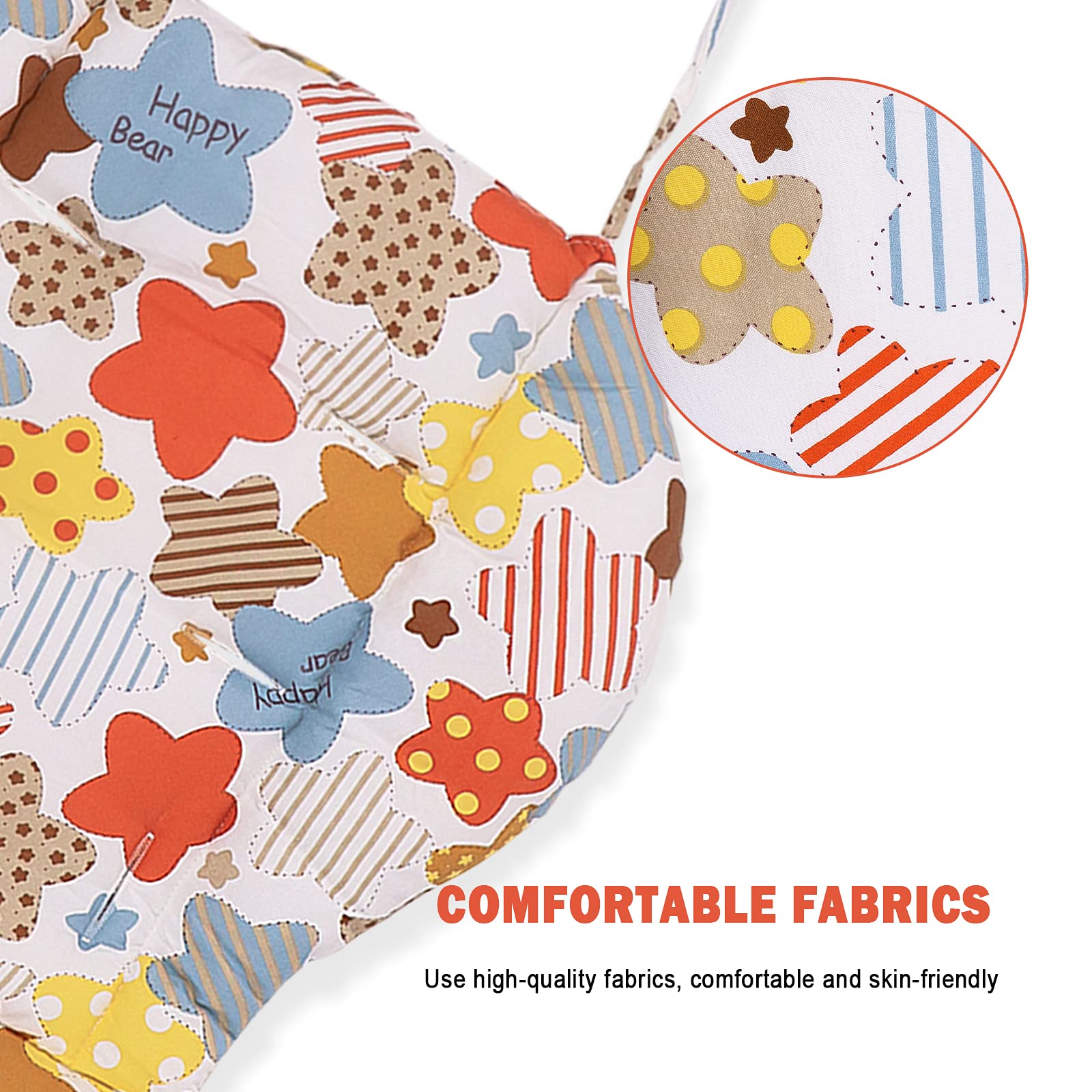 Lomgwumy High Chair Pad,high Chair Cover/seat Cushion, Light and Breathable, Soft and Comfortable, Cute Pattern, Suitable for Most High Chairs, Baby Dining Chairs (Color Stars Pattern)