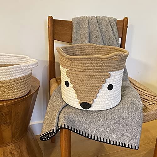 Levtex Baby - Fox Rope Storage Basket - Nursery Accessories - Measurements: (8 x 8 x 10in.)