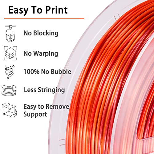 (2 Items) 1kg Silk Gold Shiny Red Black & 1kg Silk Gold Shiny Red PLA Filament, 3D Printer Filament, PLA Filament 1.75mm +/- 0.02mm