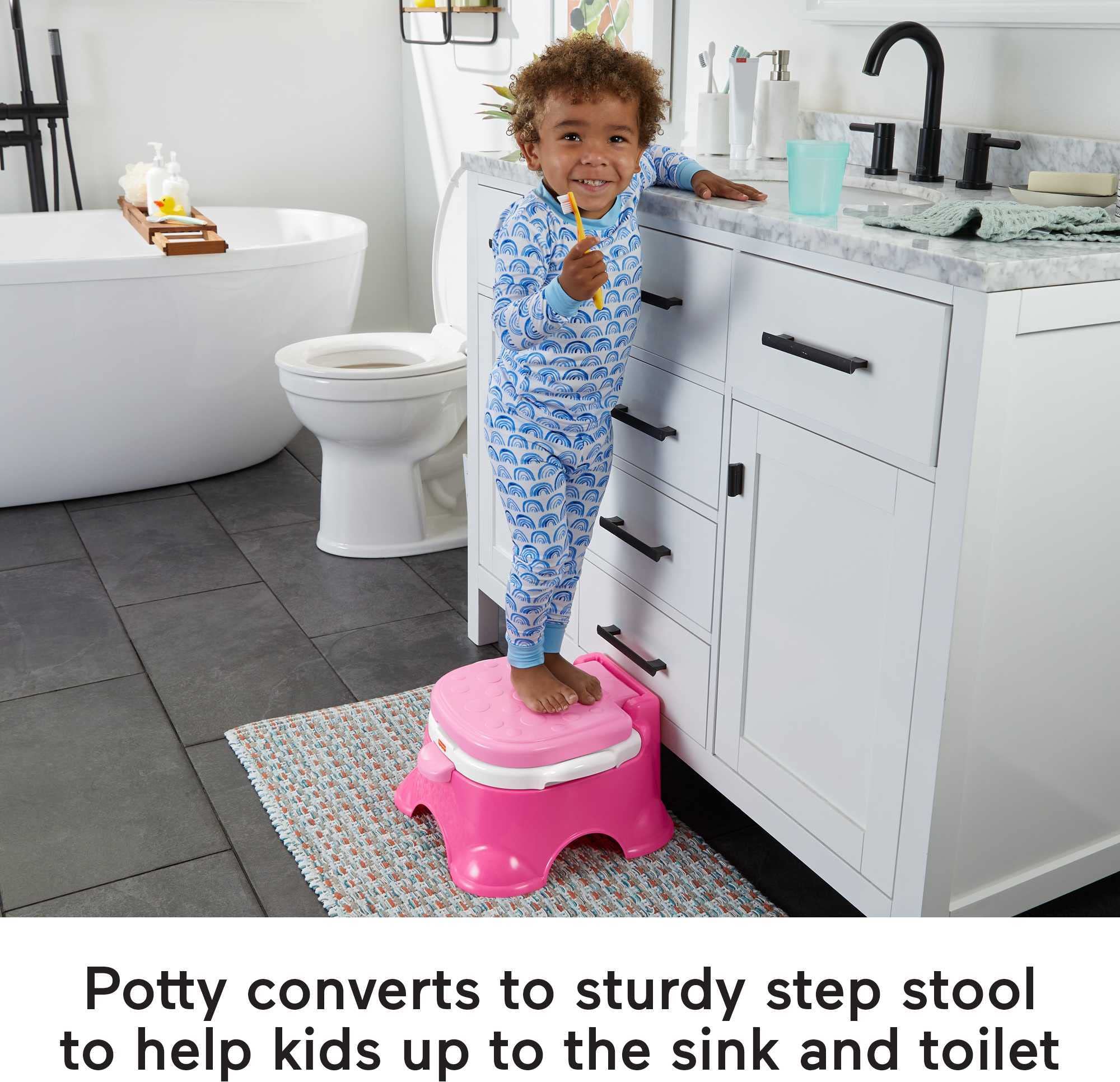 Fisher-Price 3-in-1 Unicorn Tunes Potty Training Toilet Ring and Step Stool for Toddlers