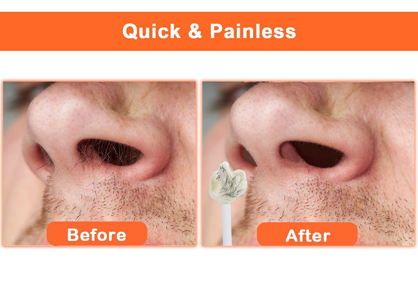 120g Charmonic Nose Hair Waxing Kit with 30 Applicators, Quick and Painless Removal for Men and Women, Enough for 15-20 Uses