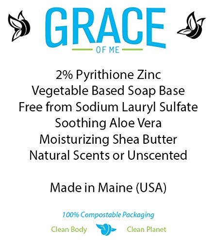 2% Pyrithione Zinc Shampoo Bar with Shea Butter by Grace of Me (4 Oz) (Sweet Vanilla & Cinnamon)