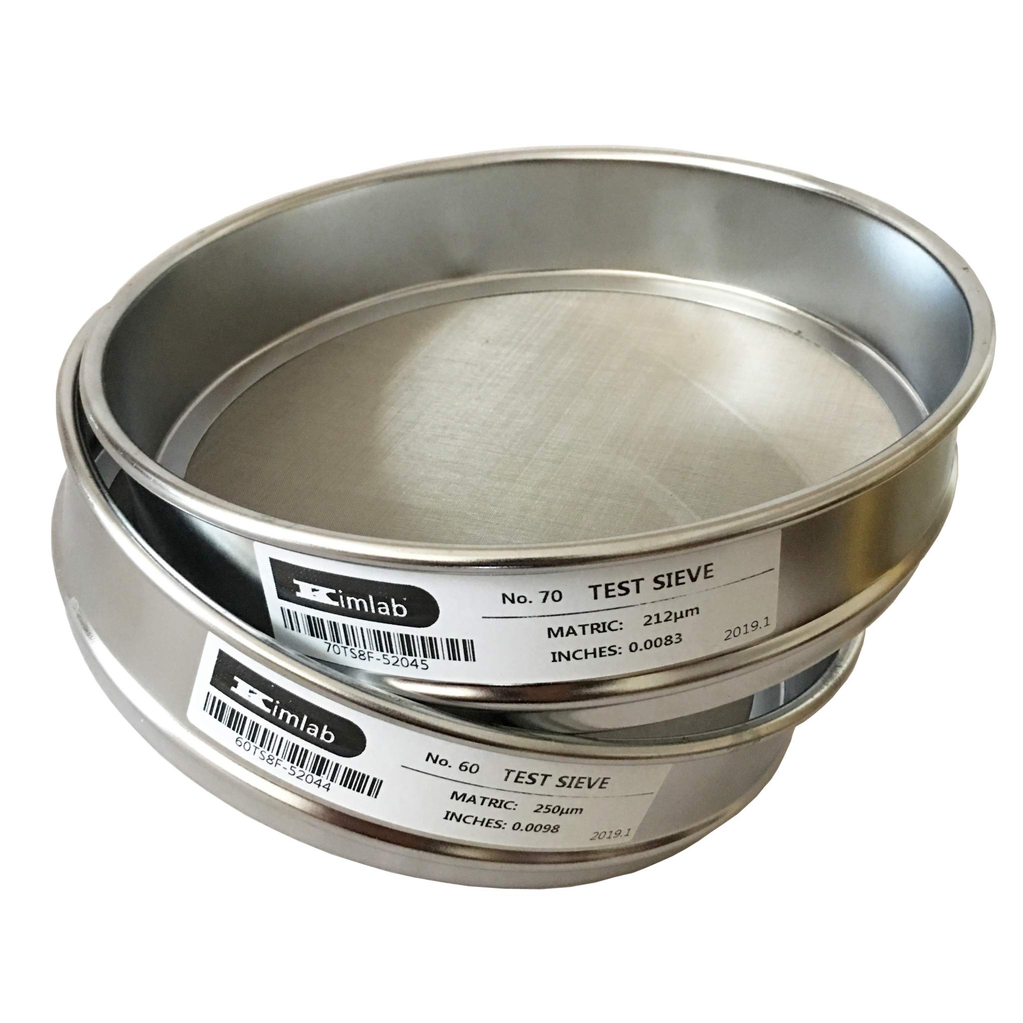 KimLab Economy Test Sieve #60 / 250Îźm Mesh Size,304 Stainless Steel Wire Cloth, 8" Diameter