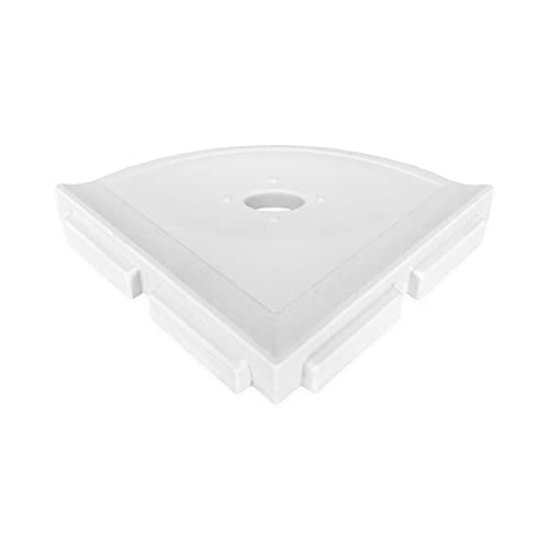 Questech Décor 8 Inch Corner Shower Shelf and 5 Inch Shower Caddy Soap Dish, Metro Lugged Back for New Construction, Mounted Bathroom Shower Organizer, Bright White Matte