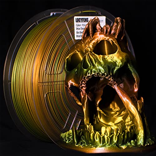 (2 Items) 1kg Silk Silver Shiny Red & 1kg Vintage Metal Rainbow PLA Filament, 3D Printer Filament, PLA Filament 1.75mm +/- 0.02mm