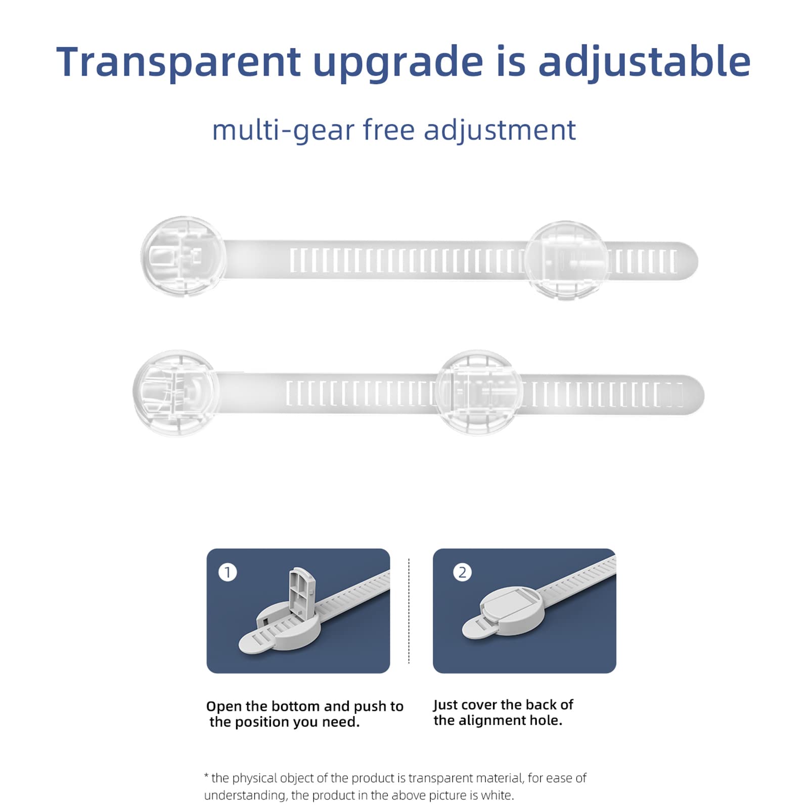 Mr Chen Child Safety Strap Locks (6 Pack) Child Safety Cabinet Proofing for Fridge, Cabinets, Drawers, Toilet, Childproofing Adjustable Multi Use Straps Latches(Transparent)