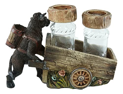 "Home Décor Accents" Spice Delivery Cattle Cow Pushing Wagon Cart Salt And Pepper Shakers Set - Home Accents 33-kl1-10163