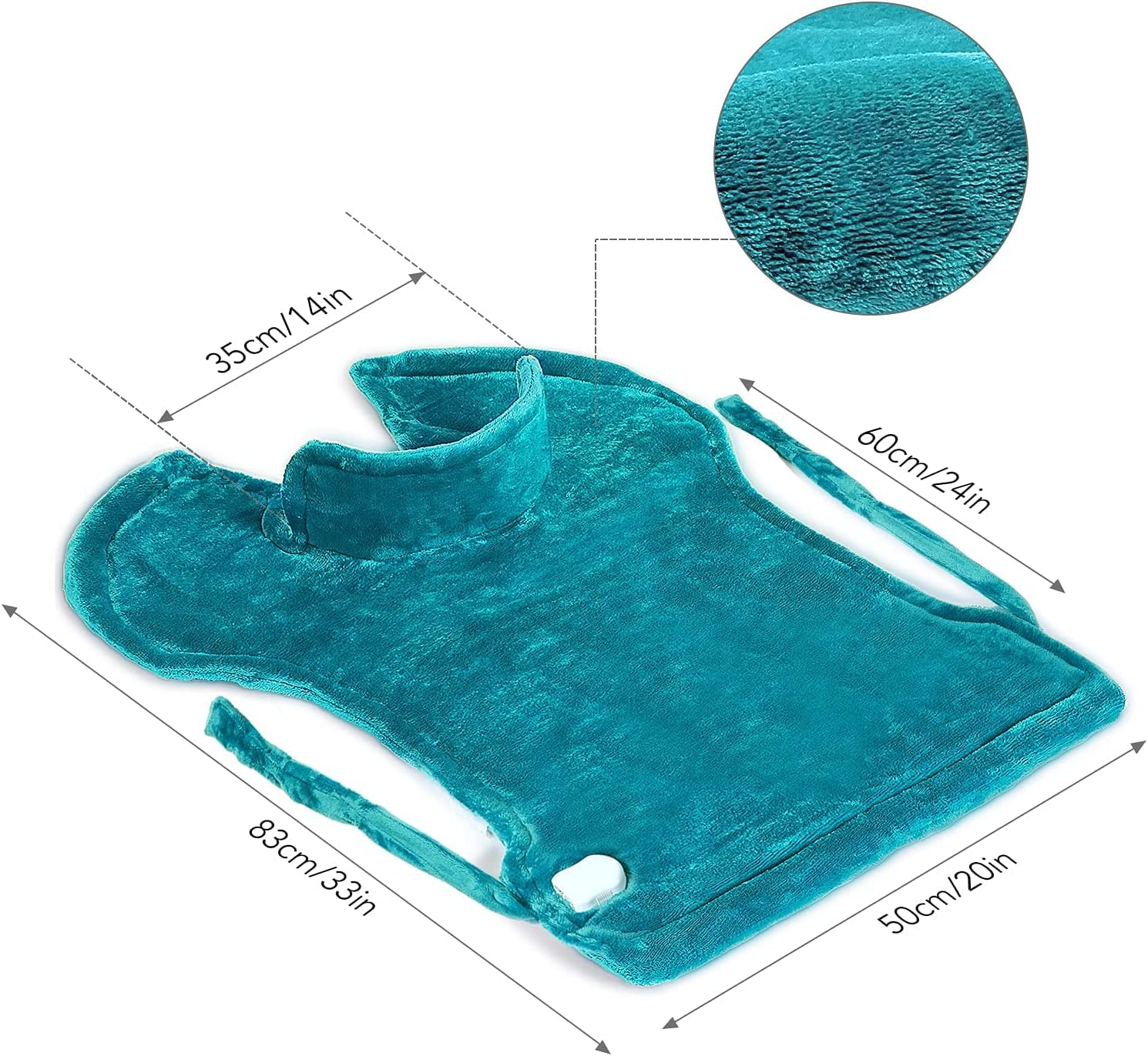Large Heating Pad for Back and Shoulder, 24inx33in Heat Wrap with Fast-Heating and 4 Heat Settings, Auto Shut Off Available - Green