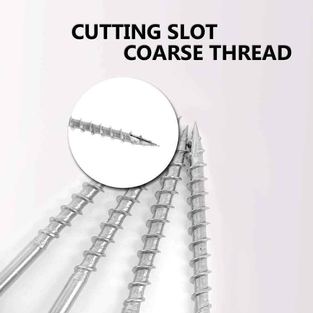 [50 Pack] 2-1/2" #10 Wood Screws, Coarse Thread Number 10 Zinc Coated Pocket Hole Screws + 1 Piece S2 Steel 1/4" Shank, 6" Length Square Recess Head Screwdriver/Power Bit (50 Count)
