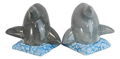 "Home Décor Accents" Ceramic Nautical Ocean Great White Sharks Salt And Pepper Shakers Figurine Set - Home Accents 33-kl1-9039