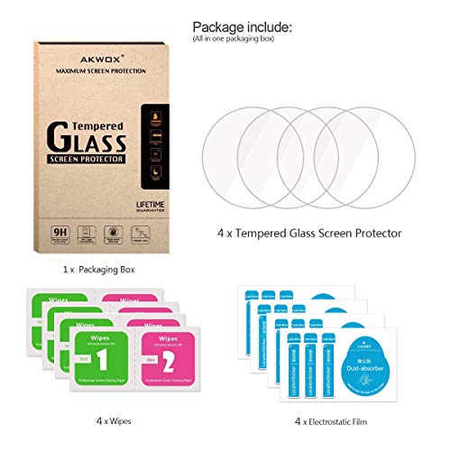 (Pack of 4) Tempered Glass Screen Protector for Citizen BM8180-03E, Akwox [0.3mm 2.5D High Definition 9H] Premium Clear Screen Protector for Citizen BM8180-03E