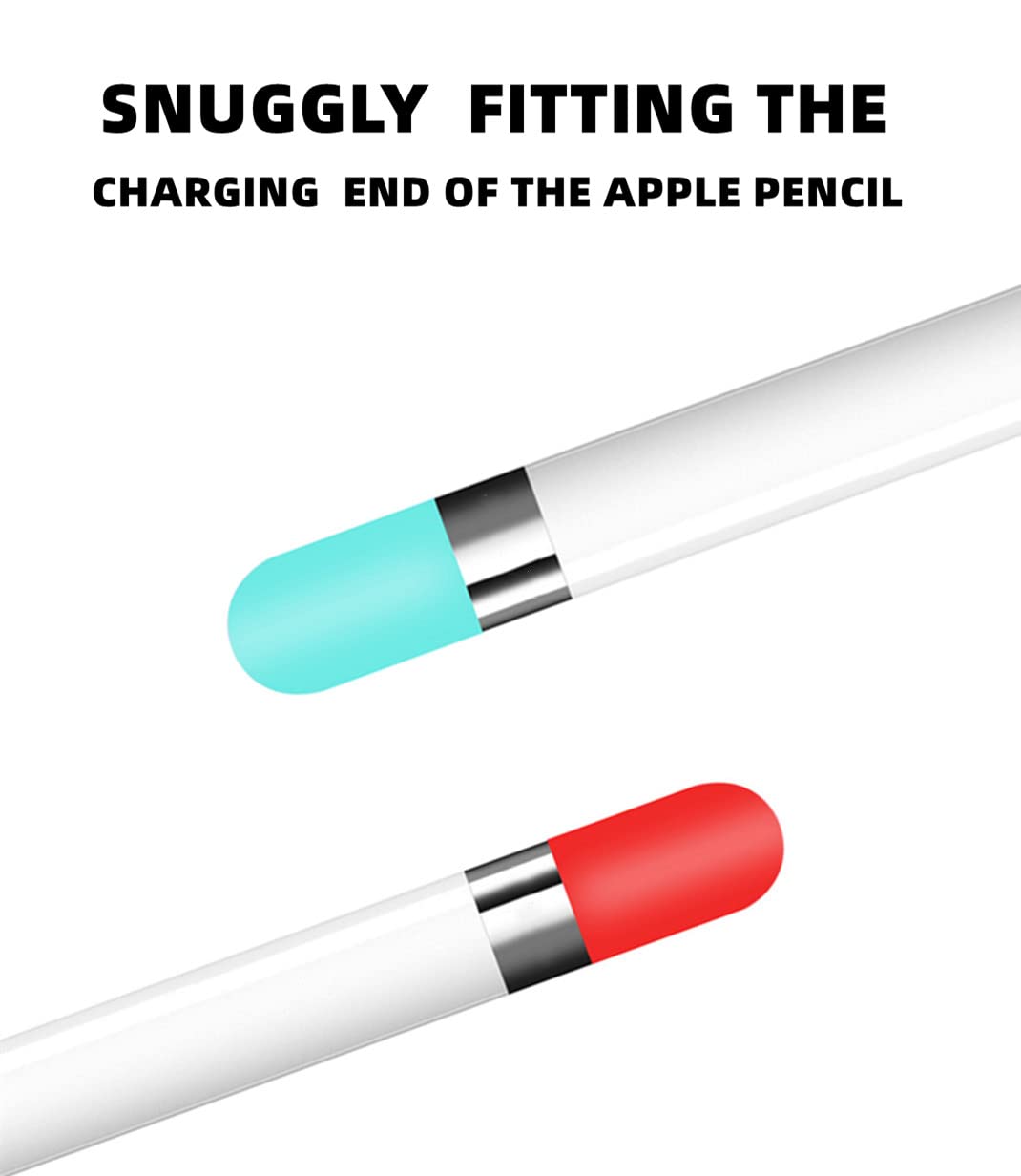 [6 Pack] Fudda Replacement Cap for Apple Pencil 1st Generation - Silicone Protective Cap Cover Compatible with iPad Pro 9.7/10.5/12.9 Pen (Black, Navy, Red, White, Mint, Pink)