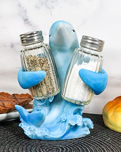 "Home Décor Accents" Dolphin Rising Above Sea Waves Hugging Salt And Pepper Shakers Holder - Home Accents 33-kl1-2163