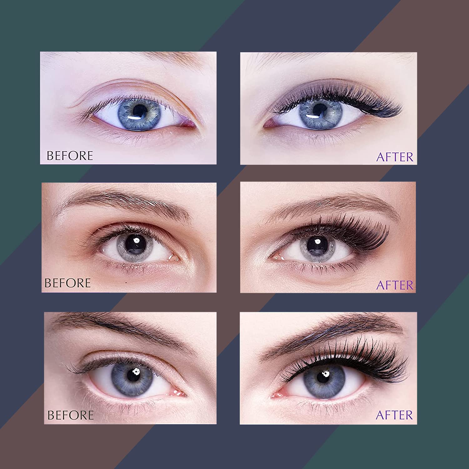 Magnetic Eyelashes with Eyeliner Kit, 10 Pairs Reusable Magnetic Lashes, Upgraded False Lashes Kit with Lash Tweezers Inside & Eyelash Scissors Navy blue