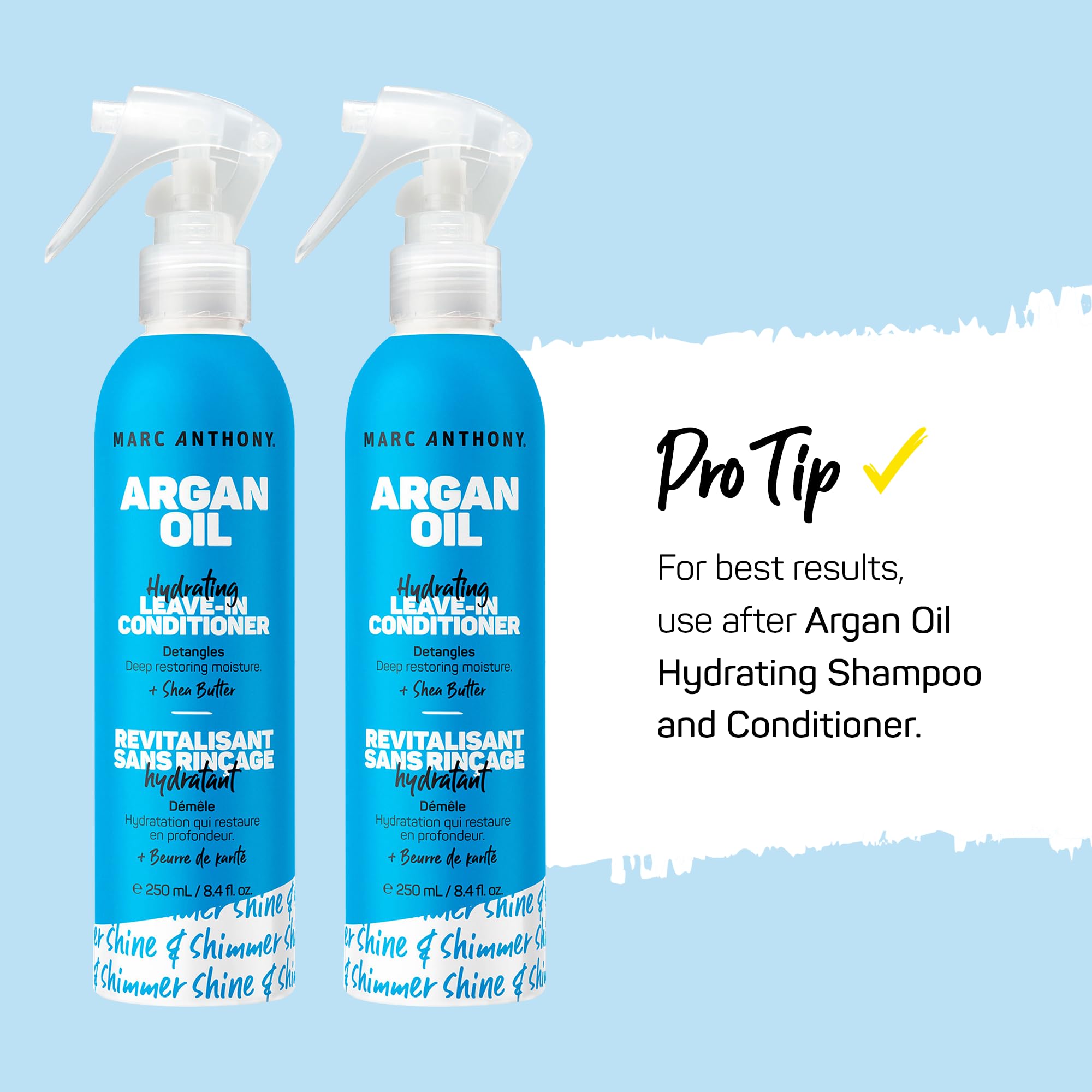 Marc Anthony Argan Oil Leave-In Conditioner - Lightweight Hydrating Conditioner for All Hair Types, Moisturizes, Strengthens & Detangles for Softer, Smoother Hair - Prevents Split-Ends & Breakage