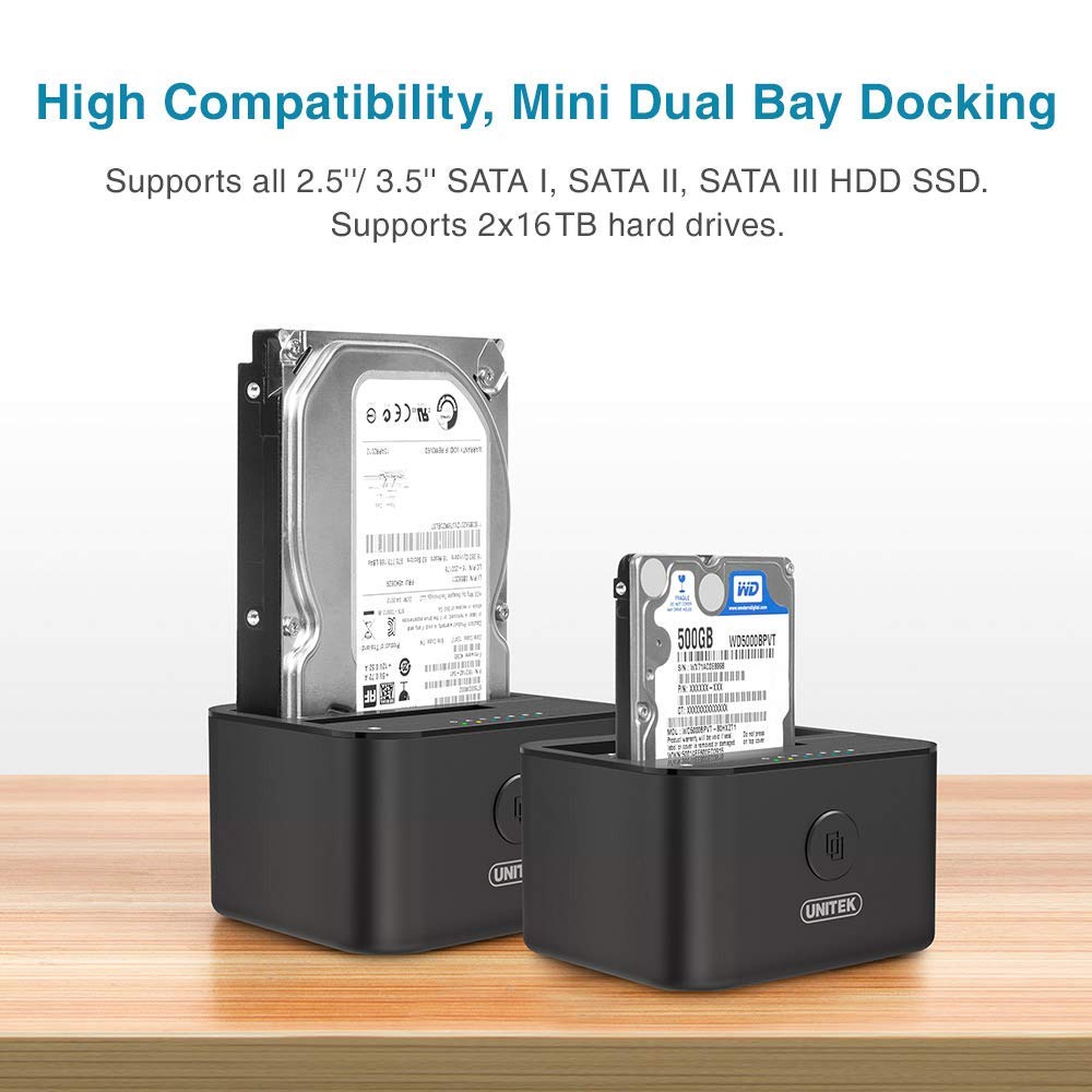 [Bundle] Unitek Mini Hard Drive Docking Station and USB C Hard Drive Adapter