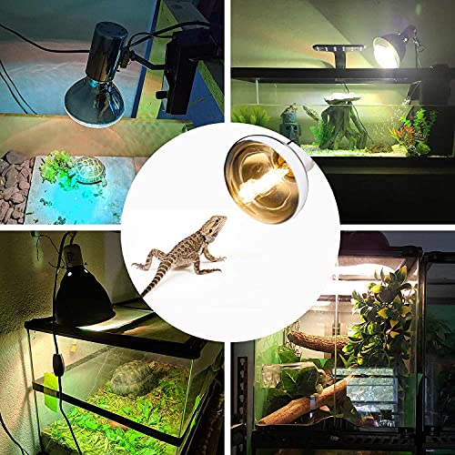 100W Reptile Heat Lamp Full Spectrum UVA Basking Spot Lamp Soft White Light Sun Lamp for Reptile and Amphibians,Tortoise Lizard,Bearded Dragon,Snake,2 Pack
