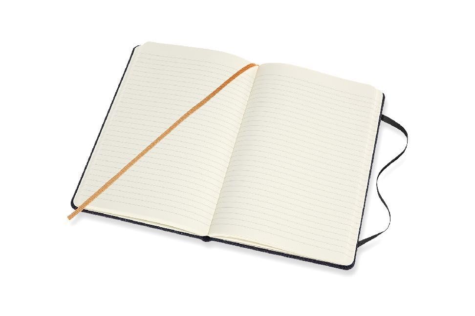 "Moleskine Limited Collection Denim Notebook, Hard Cover, Large (5"" x 8.25"") Ruled/Lined, Prussian Blue, 240 Pages" (LCDNB1QP060)