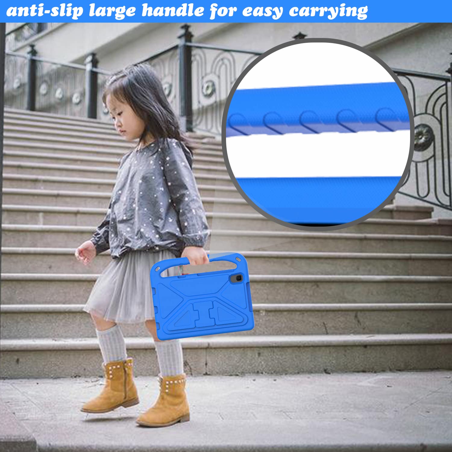GOZOPO Kids Case for Lenovo Tab M8 Tablet 8", Lightweight Shockproof Handle Stand Case for Lenovo Tab M8 4th Gen/ M8 3rd Gen/ M8 2nd Gen/Smart Tab M8 HD -Blue