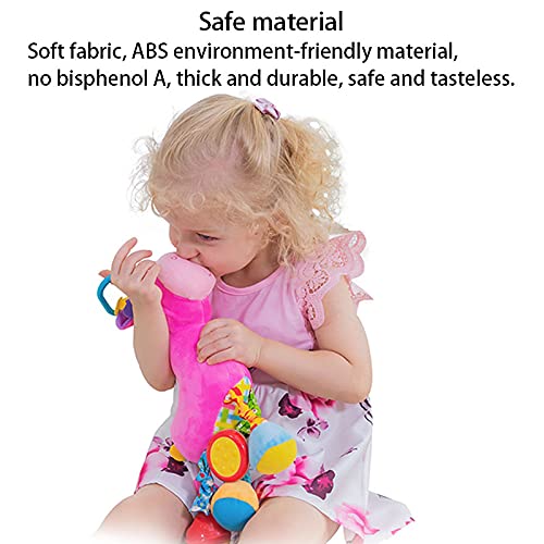 D-KINGCHY Baby Car Stroller Rattle Toy, Hanging Stuffed Animal Plush Ring, Newborn Crib Bed Around Toy with Sound and Handle for 0-3 Years Old (Unicorn)