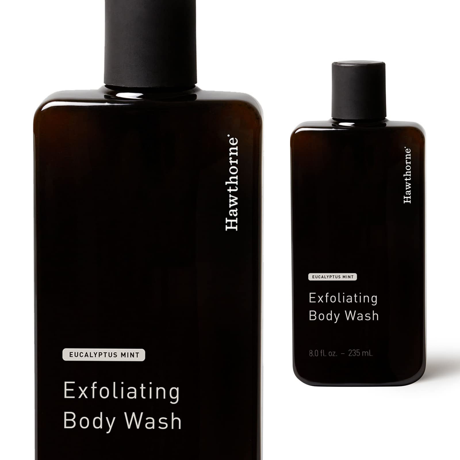 Hawthorne Men’s Exfoliating Mint & Eucalyptus Body Wash | Sulfate Free Body Cleanser | 8 FL OZ