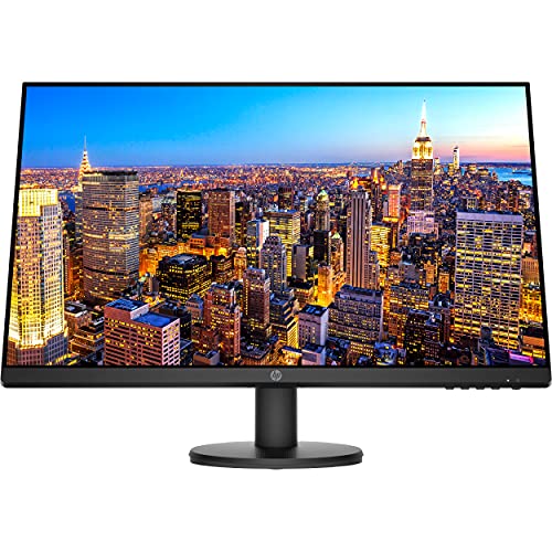 HP P27v G4 27 Inch IPS LED Backlit Monitor 2-Pack Bundle with FHD 1920 x 1080, Blue Light Filter, HDMI, VGA