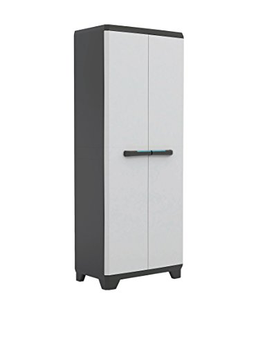 'Kis Plastic Cupboard Linear High, Light Grey/Black, 9724000 0616 02