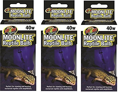 (3 Pack) Zoo Med Moonlight 40 Watt Reptile Bulbs