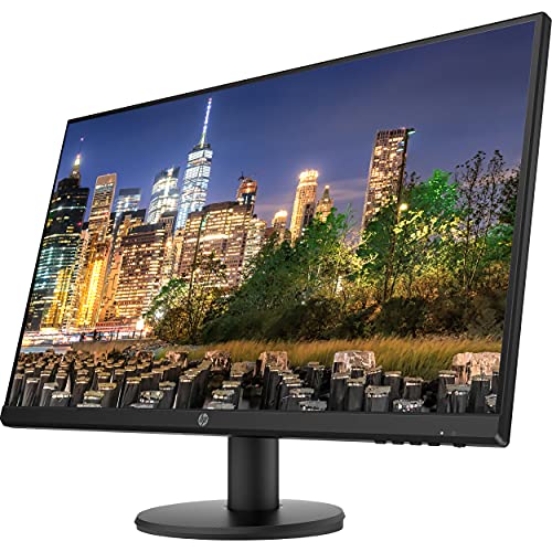 HP P27v G4 27 Inch IPS LED Backlit Monitor 2-Pack Bundle with FHD 1920 x 1080, Blue Light Filter, HDMI, VGA, Fully Adjustable Desk Mount Monitor Stand