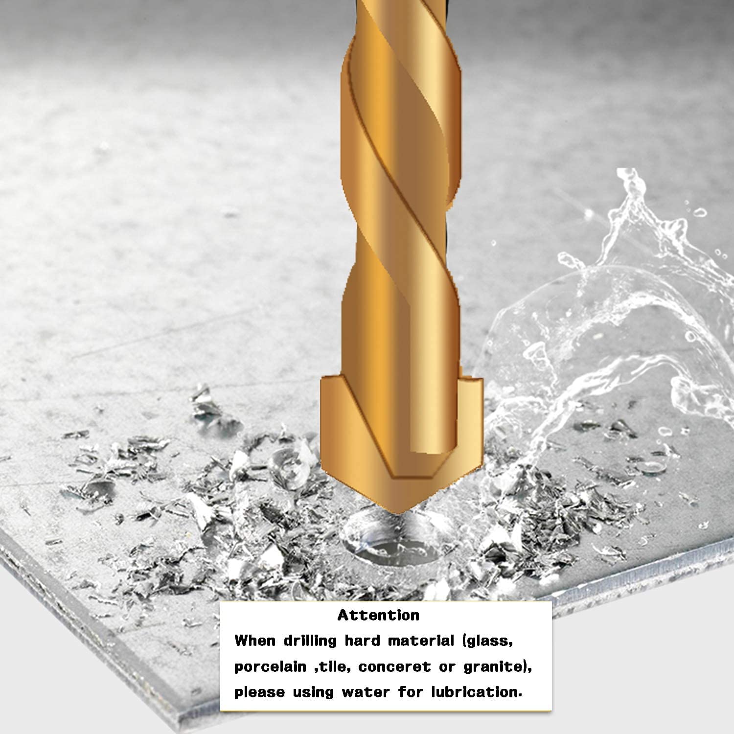 【 New 】 6pcs Golden Masonry Drill Bits Set, Mgtgbao Ceramic Tile Drill Bits Carbide Tip for Glass, Brick, Tile, Concrete, Plastic and Wood with Size 6mm(1/4”), 8mm (5/16”), 10mm (3/8”), 12mm (1/2”).