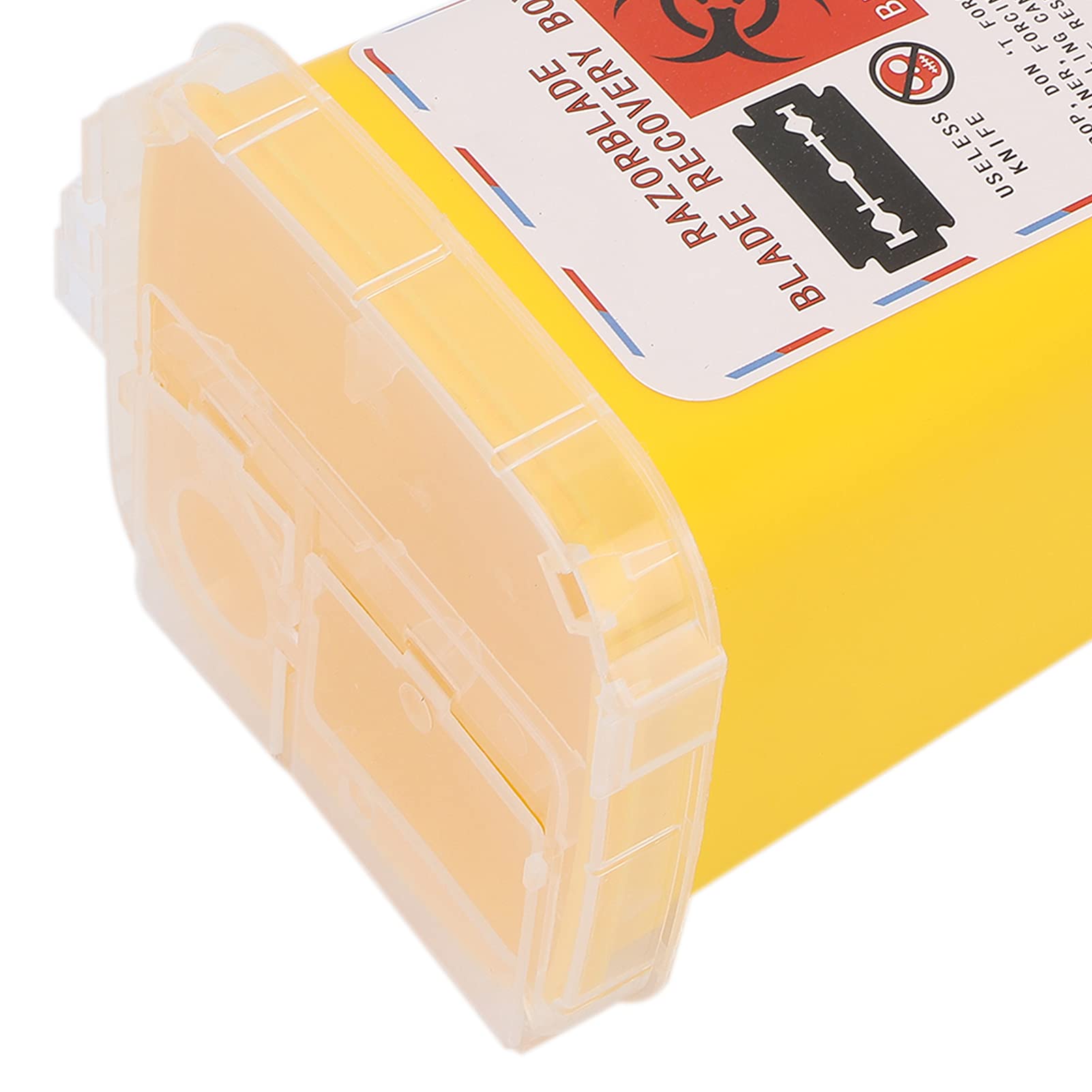 Sharps Disposal Container, Disposal Blade Container Barbershop Hair Salon Shaving Knife Blade Disposal Collect Box(yellow)