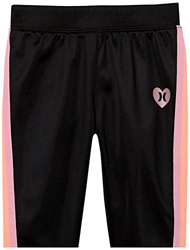 Hurley Baby Girls' Tricot Track Suit 2-Piece Outfit Set, Black, 4T