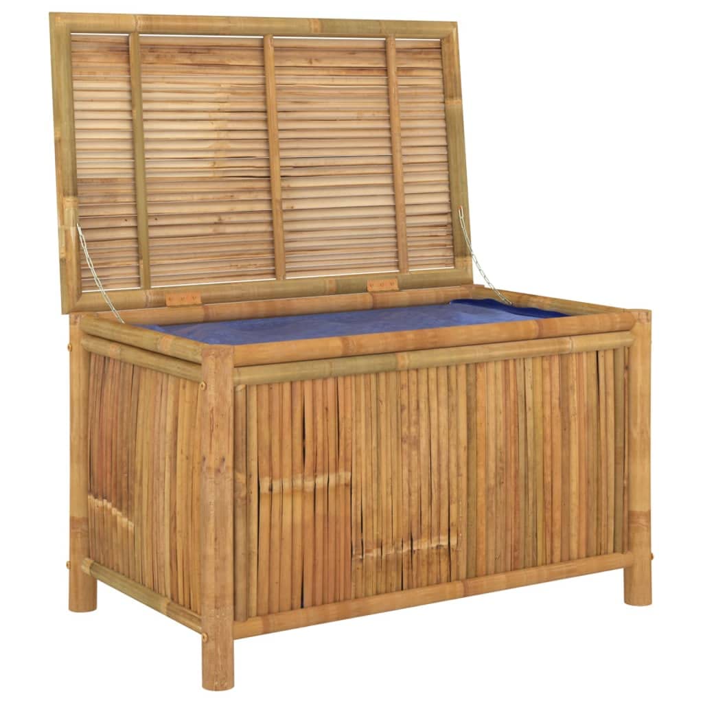 'vidaXL Farmhouse Style Bamboo Garden Storage Box - Versatile Outdoor Storage Bench with Ample Space and Weather Resistance., Brown, 319875