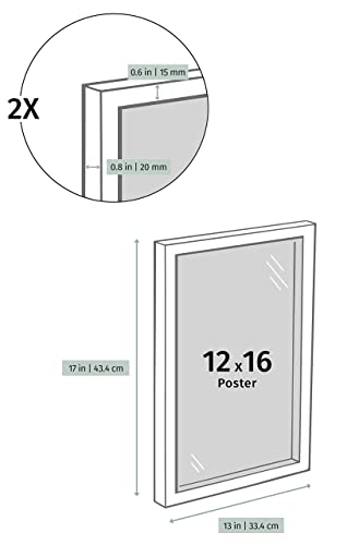 (12x16 in | 31x41 cm) Dark Oak Solid Oak Wood Picture Frame Poster Frame Wall Photo Frame