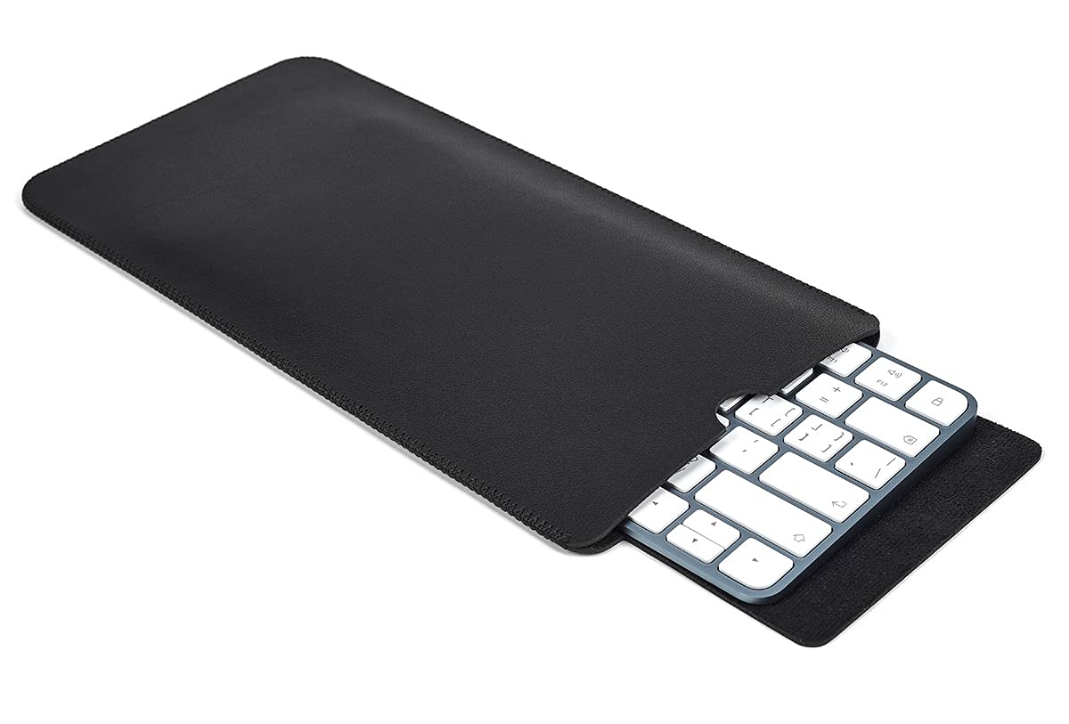 Magic Keyboard PU Leather Sleeve Case for 2024 2023 2021 Apple Magic Keyboard M4 M3 M1 chip A2449 A2450 / Magic Keyboard 2 MLA22LL/A A1644,Apple iMac 24 inch 2024 2023 Keyboard Bag Accessories-Black