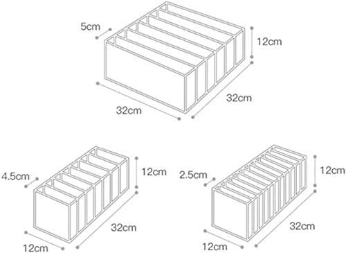 3 pack Underwear Organizer Drawer Divider , Home Foldable Underwear Socks Closet Storage Box (Gary)