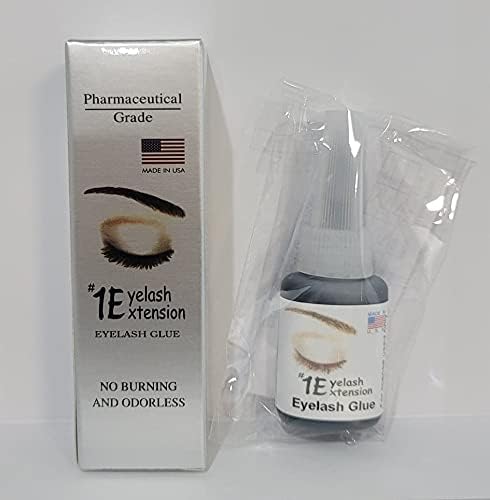 1 Eyelash Extension Regular 1 Number One Glue Eyelash Extension Eyelash Glue Adhesive No Burn and Odorless 0.34 oz-Made in USA,Black