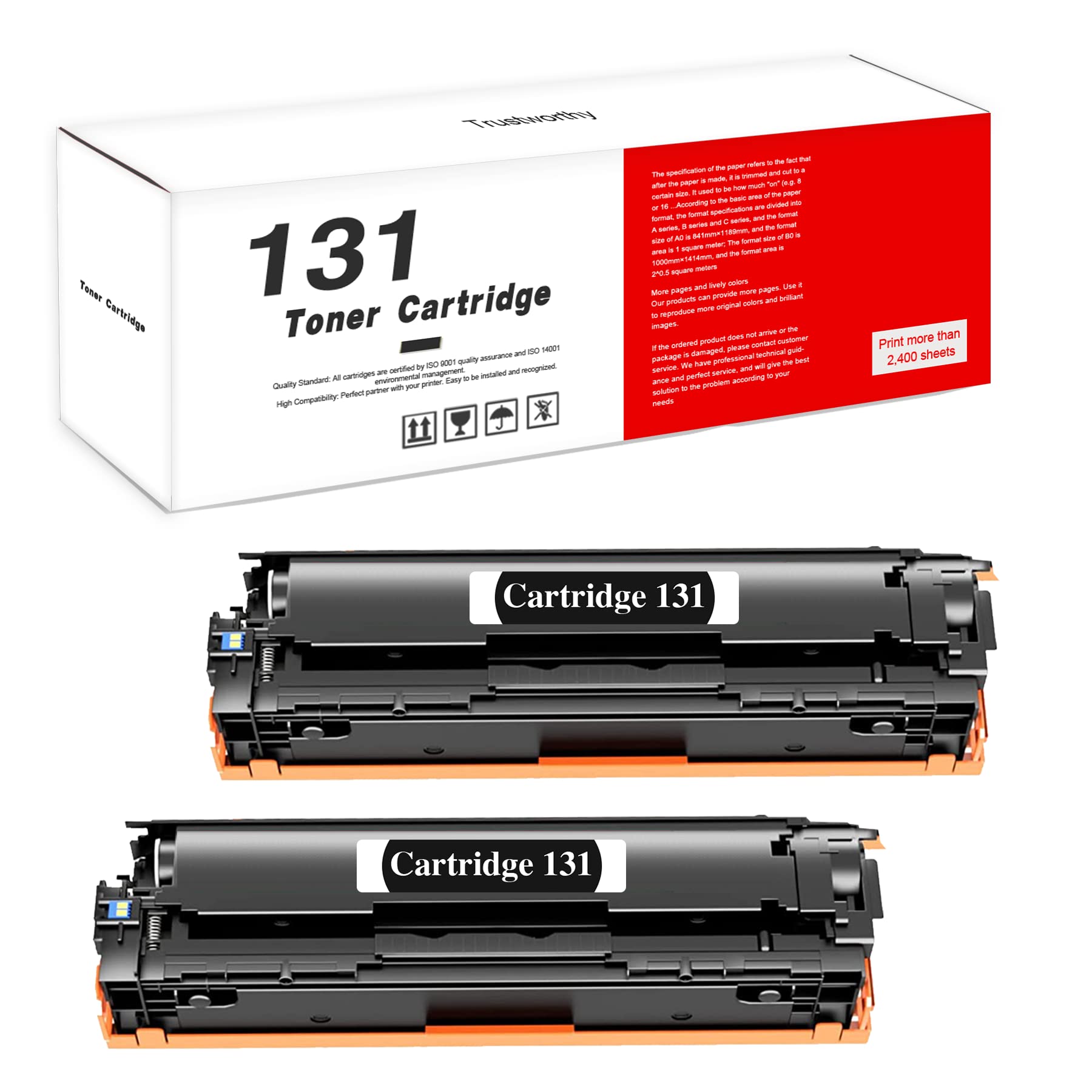 (2 Black) Cartridge 131 Toner Cartridge Replacement for Canon 131 MF8280Cw MF8230Cn MF620C MF621Cn MF624Cw MF628Cw MF623Cn MF626Cn Printer Toner.