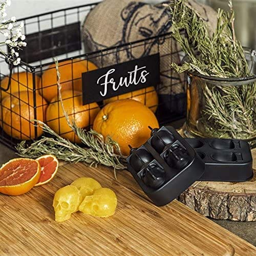 3D Skull Ice Mold-5Pack,Easy Release Silicone Mold, Ice Cube Trays Silicone Mold - Easy Release Ice Cube Molds Sphere Ice Ball Maker with Removable Lid and Large Square Ice Molds Reusable and BPA Free
