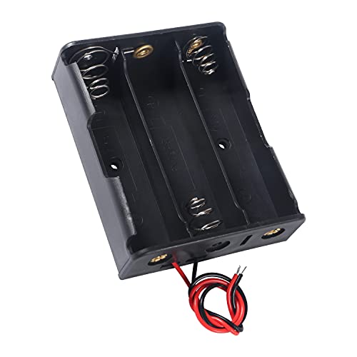 DORHEA 7PCS 18650 Battery Holder Bundle with Wire 18650 Battery Holder Case 3.7V, 3 Slot DIY Battery Storage Boxes, 3 Slot Black Plastic Batteries Case for 18650 Battery