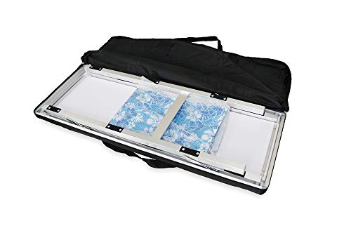 (USA Company) Patented Folding Portable Party Bar w/Multi-Color LED Lights, Black & Hawaiian Bar Skirts, and Storage Shelf
