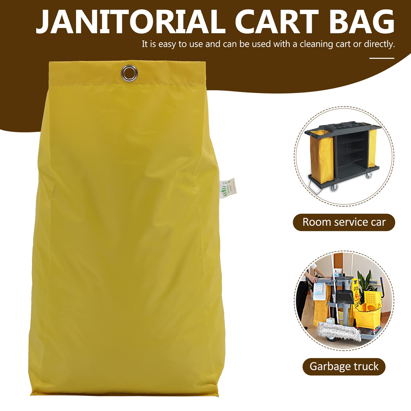 Scicalife Yellow Laundry Cart Bag, 9" x 7" x 0.98", Vinyl, Reusable, Stain and Water Resistant